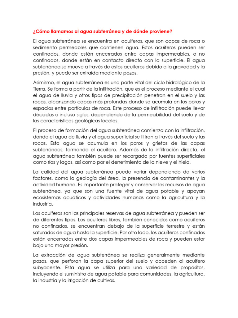 Agua Subterranea | PDF | Agua subterránea | Agua Agua Subterranea | PDF | Agua subterránea | Agua
