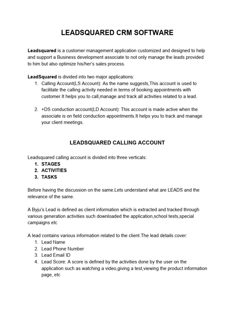 Leadsquared CRM Software | PDF | Customer Relationship Management | Computing