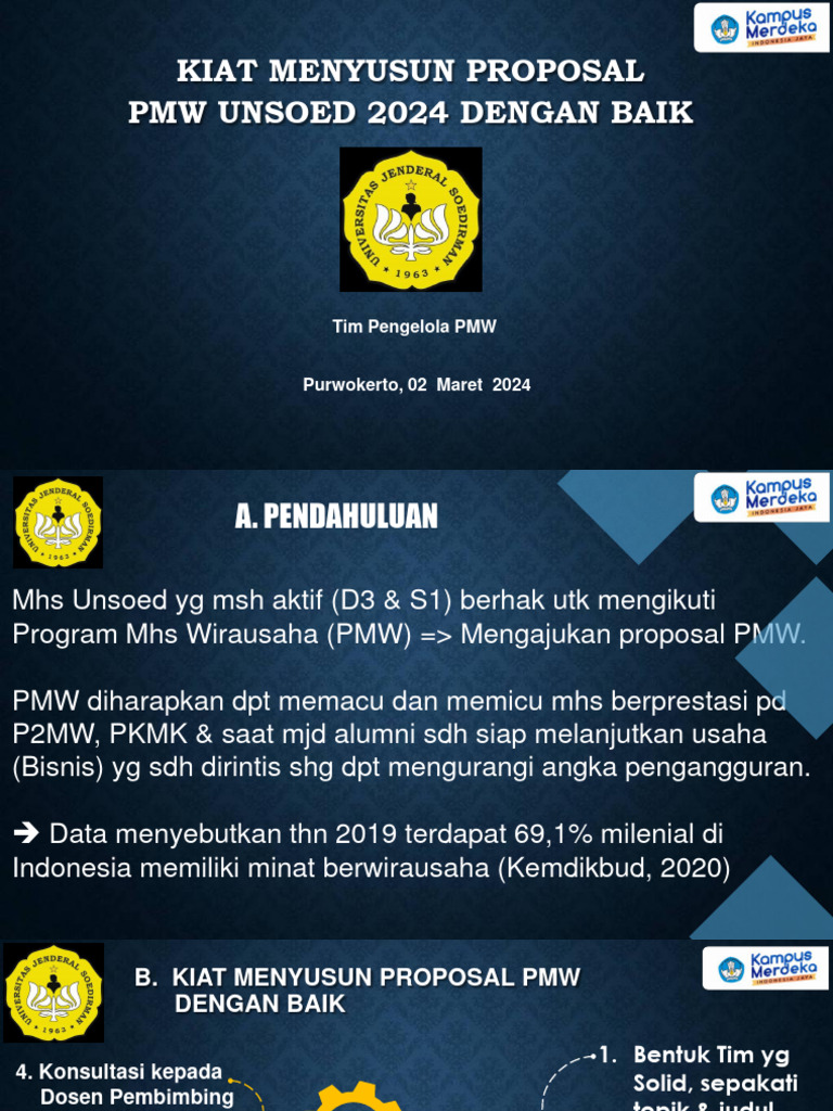 Kiat Sukses Proposal PMW Unsoed | PDF