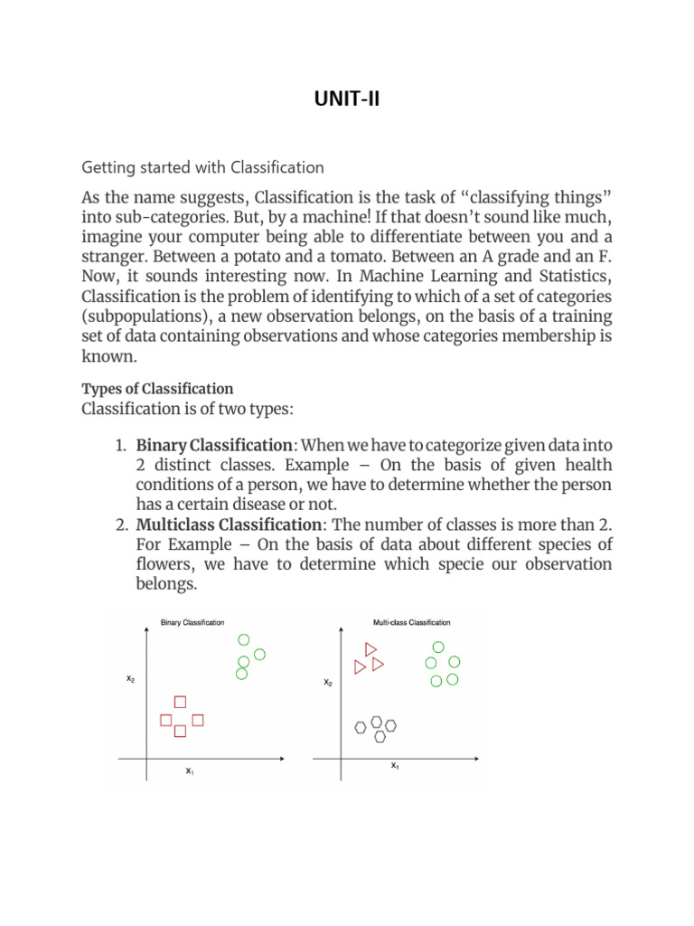 ML Unit 2 | PDF | Receiver Operating Characteristic | Statistical Classification
