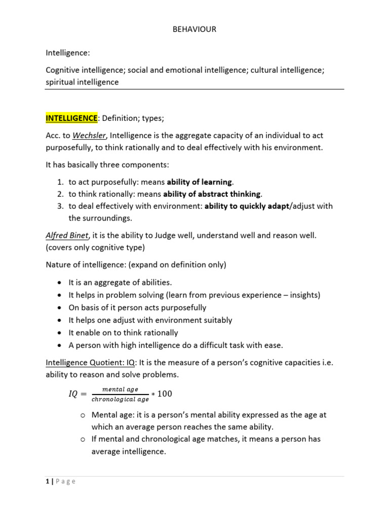 Behaviour | PDF | Intelligence | Learning Styles