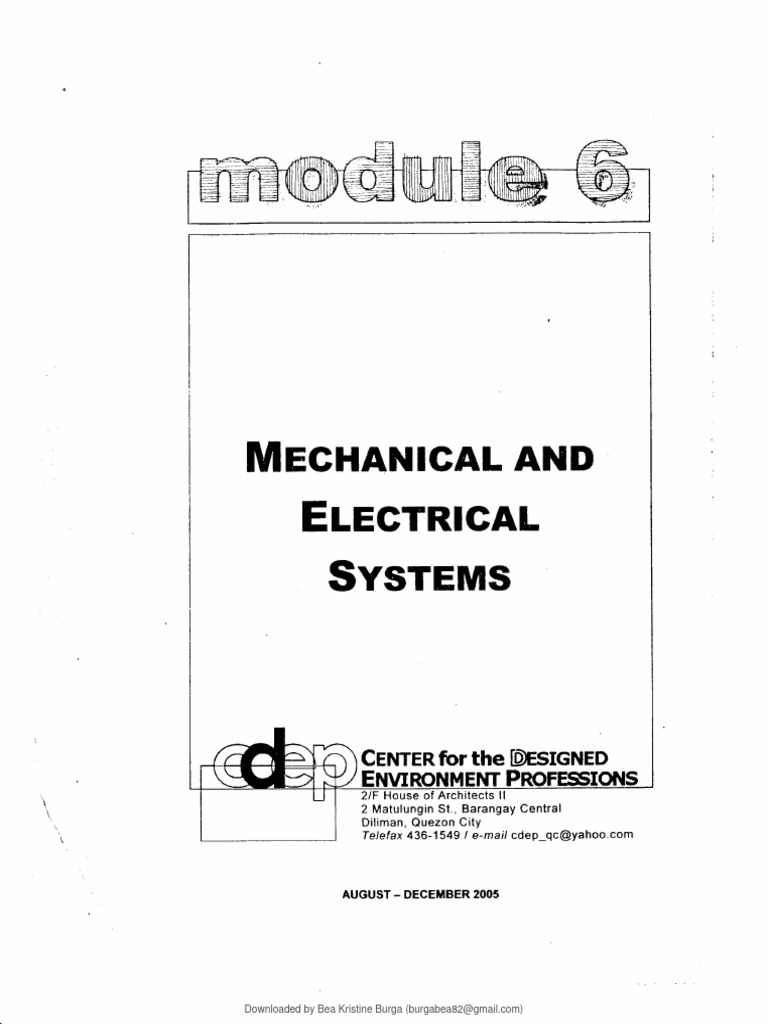 Cdep Electrical and Mechanical 001 | PDF | Electric Current | Electricity