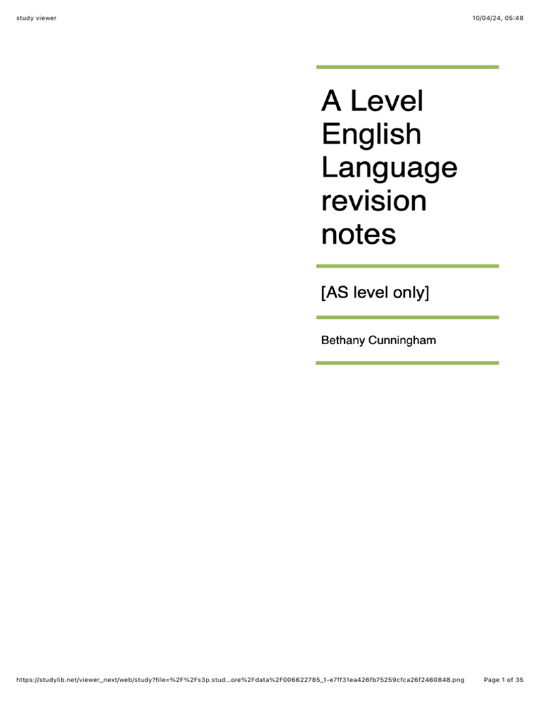 As Level English Notes | PDF
