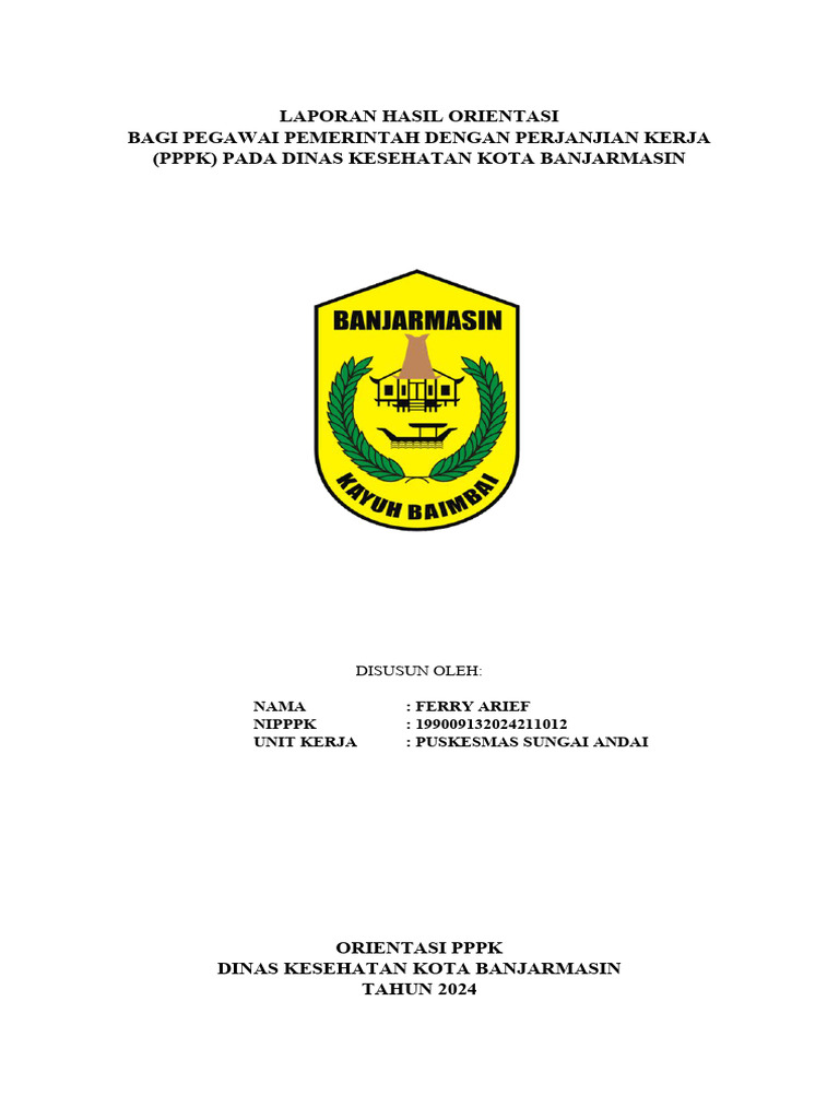 Outline Laporan Orientasi Pppk 2024 Pdf