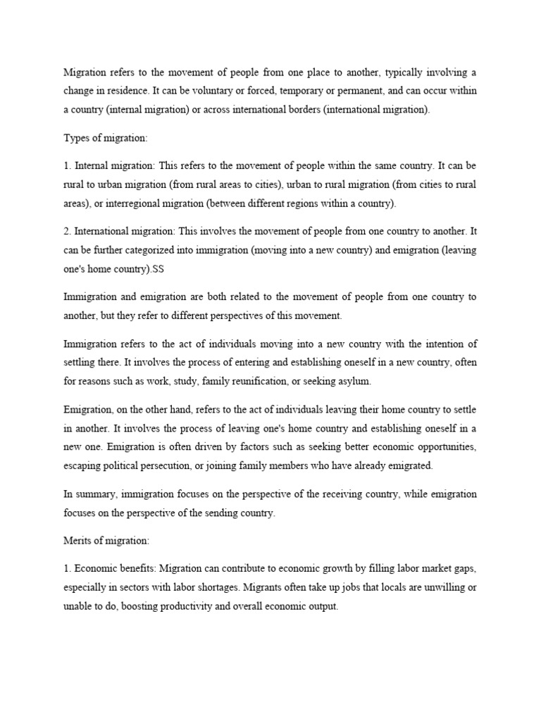 Migration 1 (2) | PDF | Human Migration | Immigration