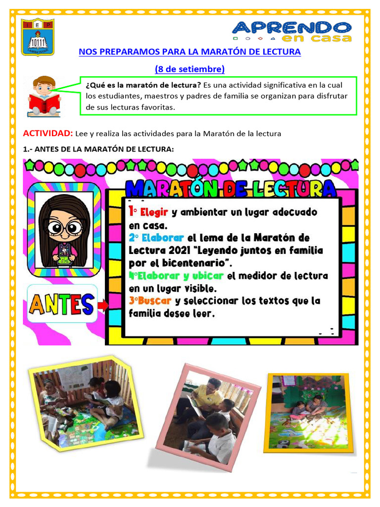 Preparativos para la Maratón de Lectura | PDF