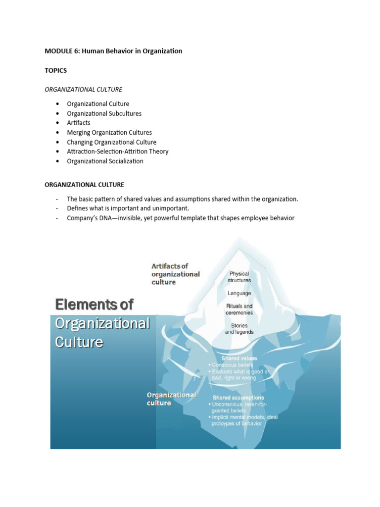 Hbo Lesson 6 Organizational Culture | PDF | Organizational Culture ...