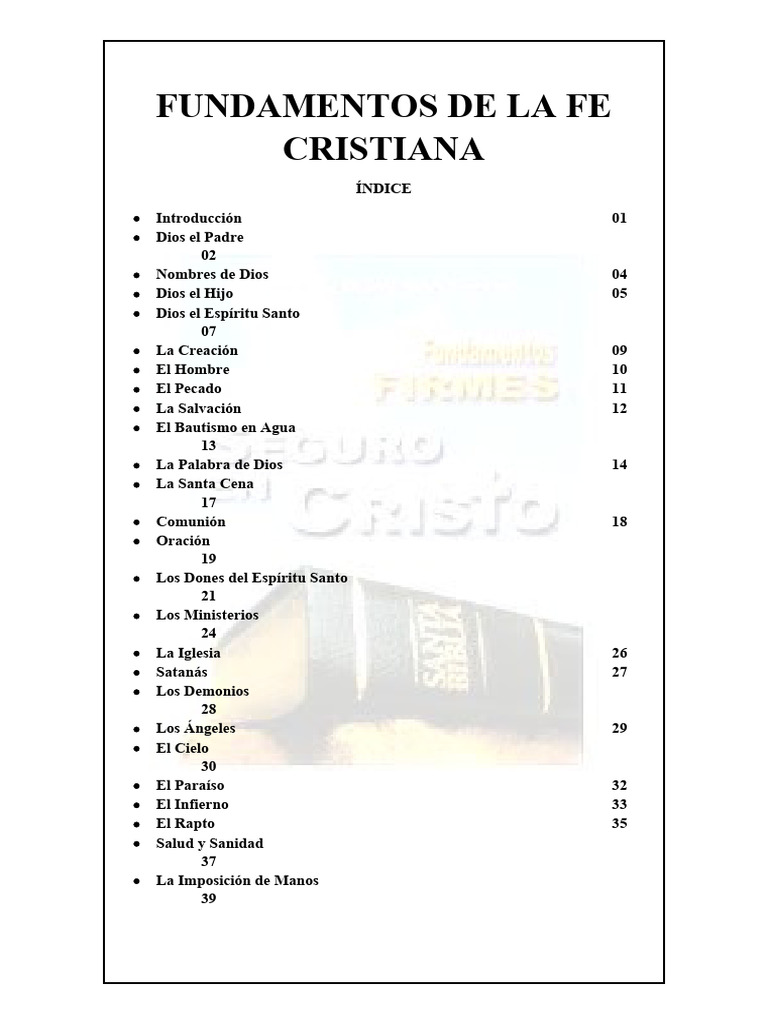 Fundamentos de la Fe Cristiana | PDF