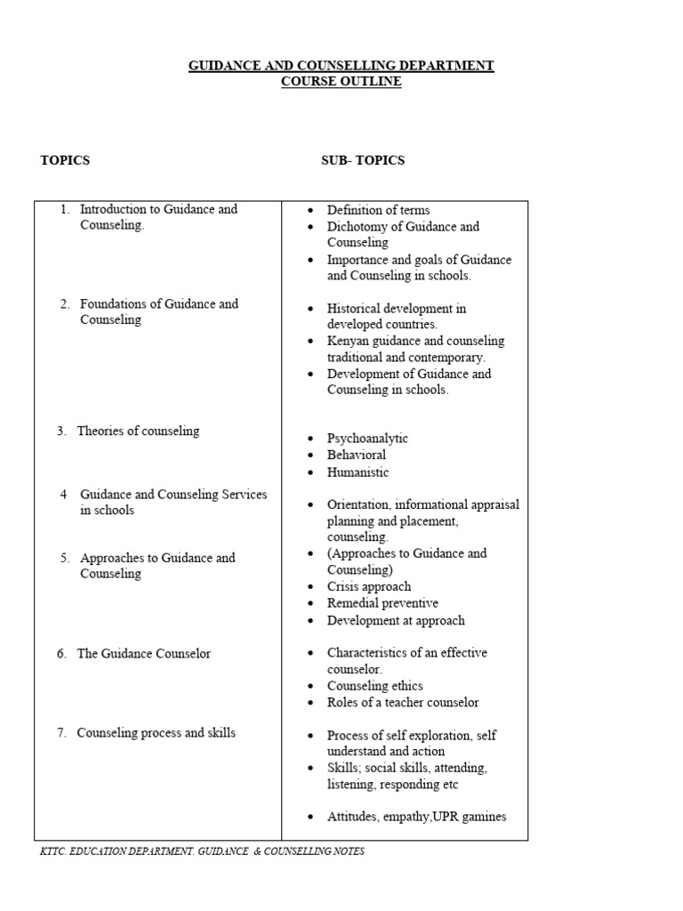 Notes - Guidance and Counselling Manual 2021 | PDF | Id | Psychotherapy