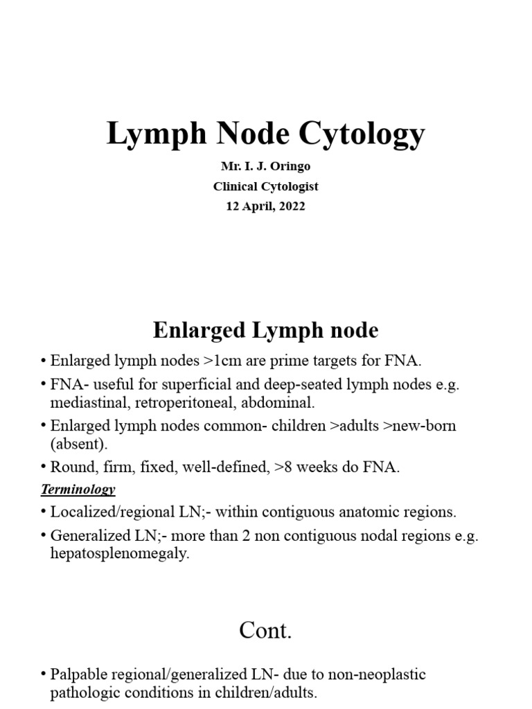 Lymph Node Cytology | PDF | Lymph Node | Lymphocyte