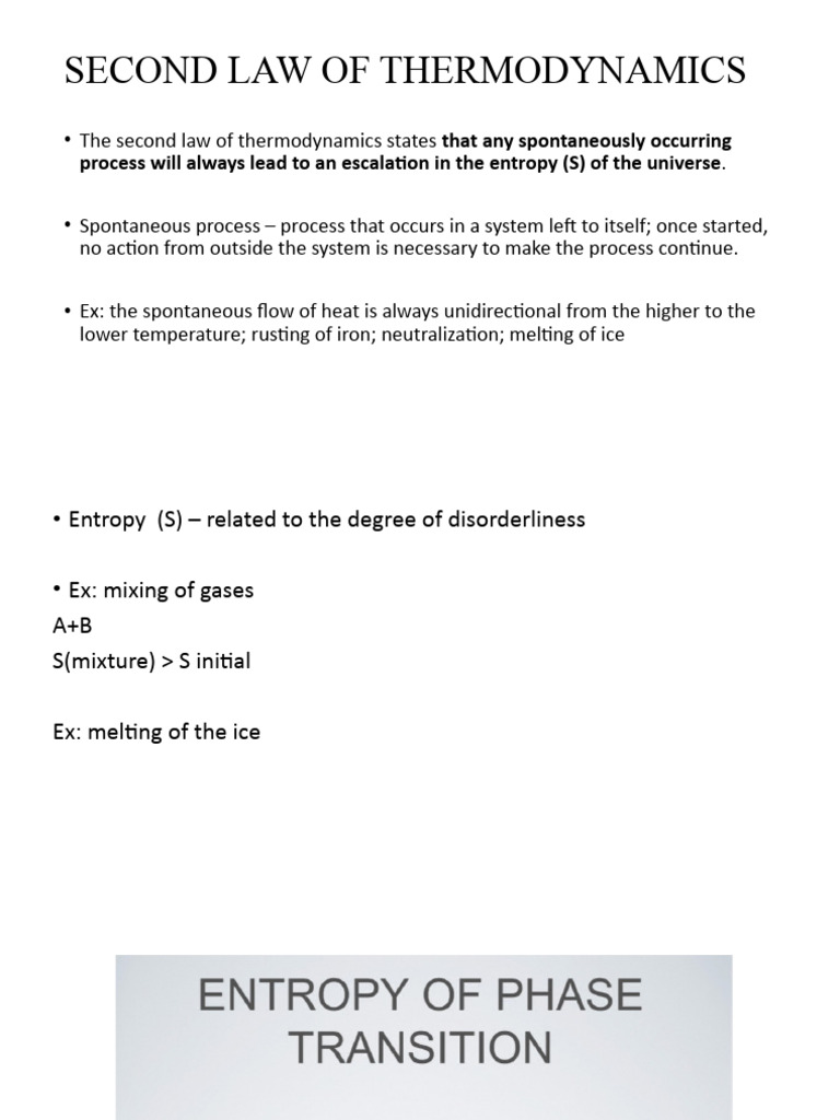 2 - The Second Law of Thermodynamics | PDF | Entropy | Gases