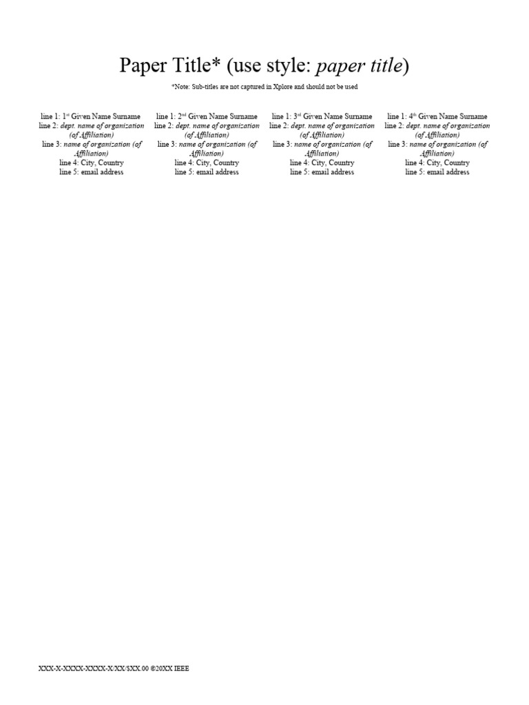 IEEE Paper Formatting Template Guide | PDF | International System Of ...