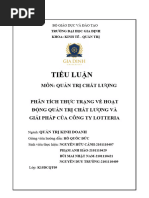 PHÂN TÍCH THỰC TRẠNG ÁP DỤNG HỆ THỐNG QUẢN TRỊ CHẤT LƯỢNG THEO TIÊU ...