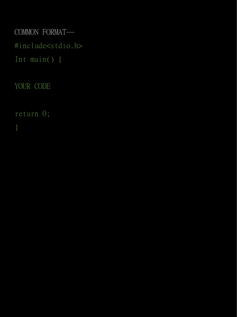 #Include Int Main (: Common Format | PDF