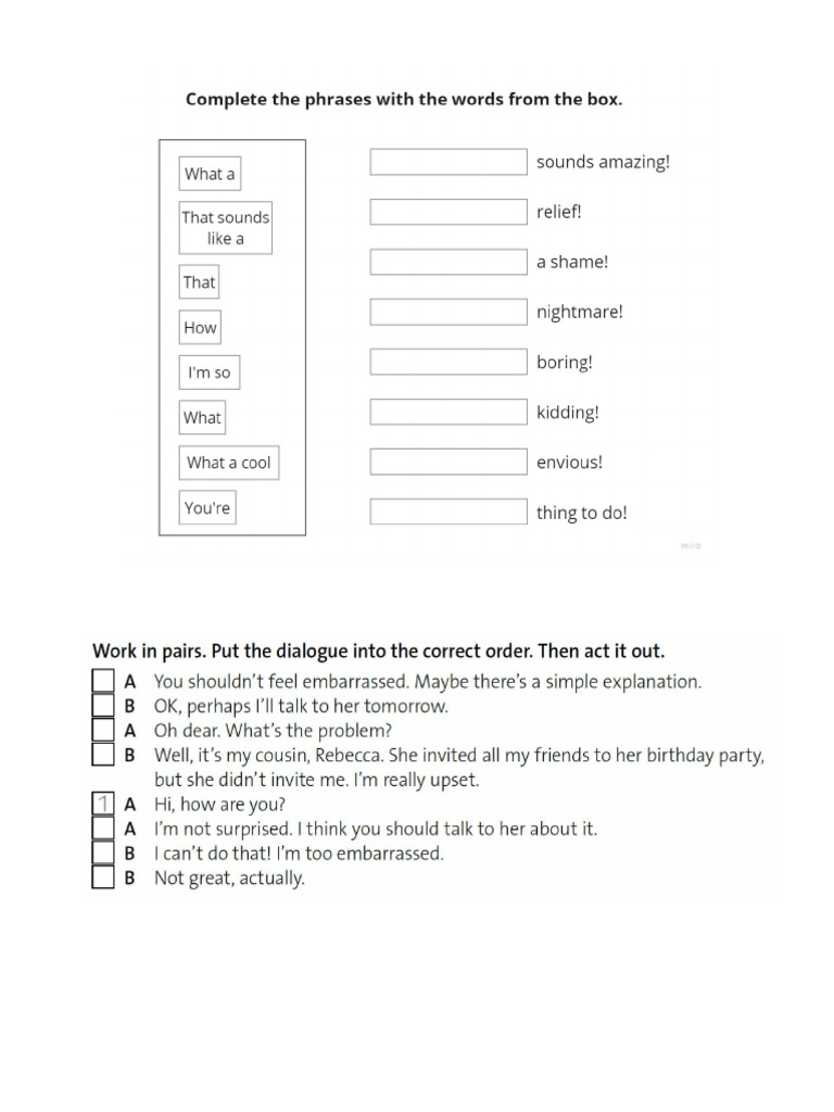 75 Reacting and Showing interest Worksheet | PDF