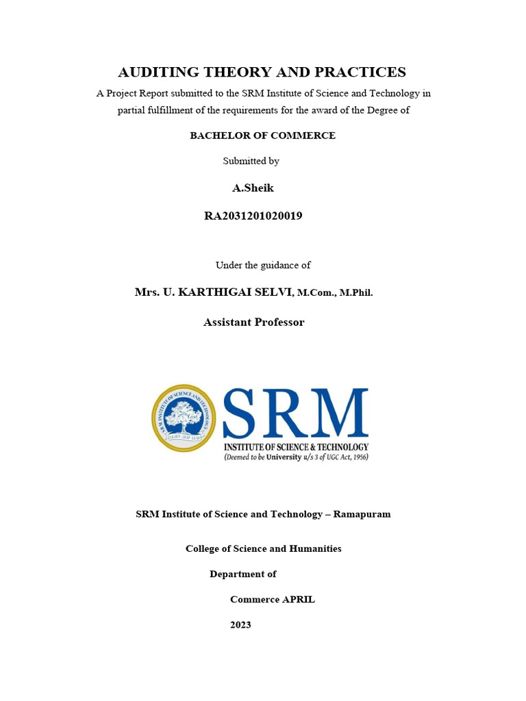 Auditing Front Page Sheik CHANGED | PDF