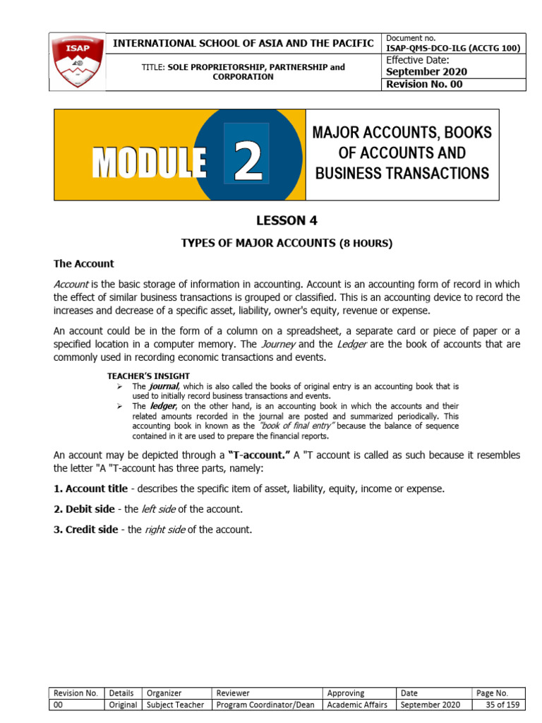 Far Lesson 4 | PDF | Debits And Credits | Expense