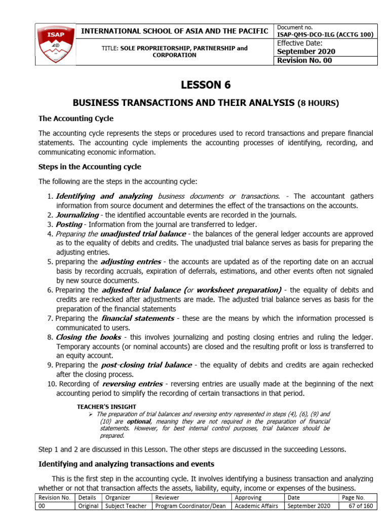 Far Lesson 6 | PDF | Debits And Credits | Equity (Finance)