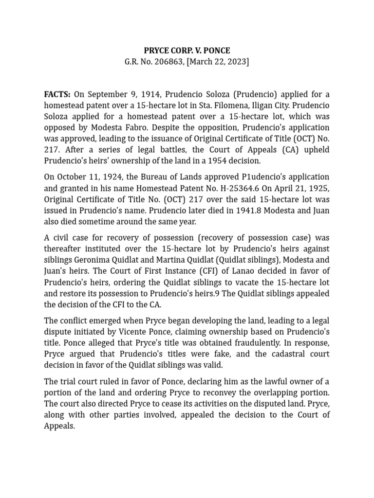 Pryce Corp. v. Ponce | Download Free PDF | Res Judicata | Judgment (Law)