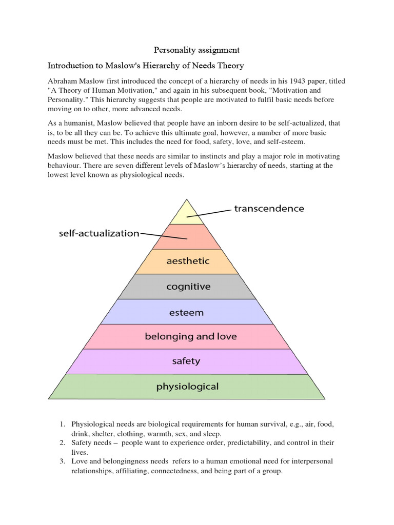 Personality Assignment-1 | PDF | Psychology | Behavioural Sciences