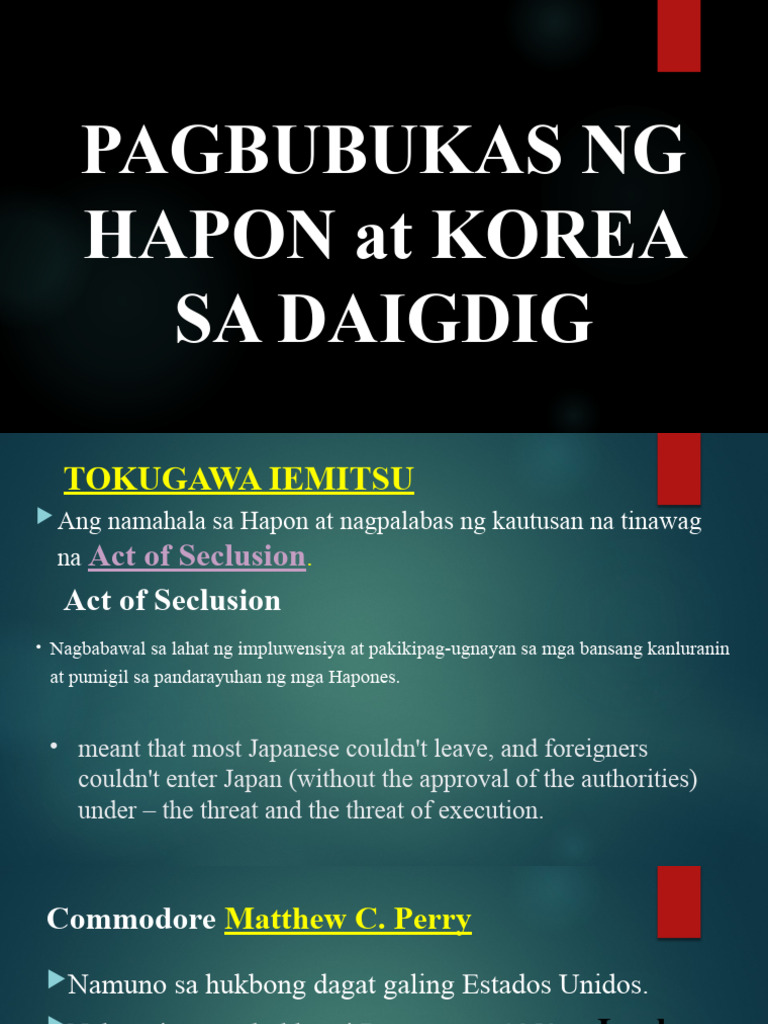 4th AP7 Pagbubukas NG Hapon Sa Daigdig | PDF