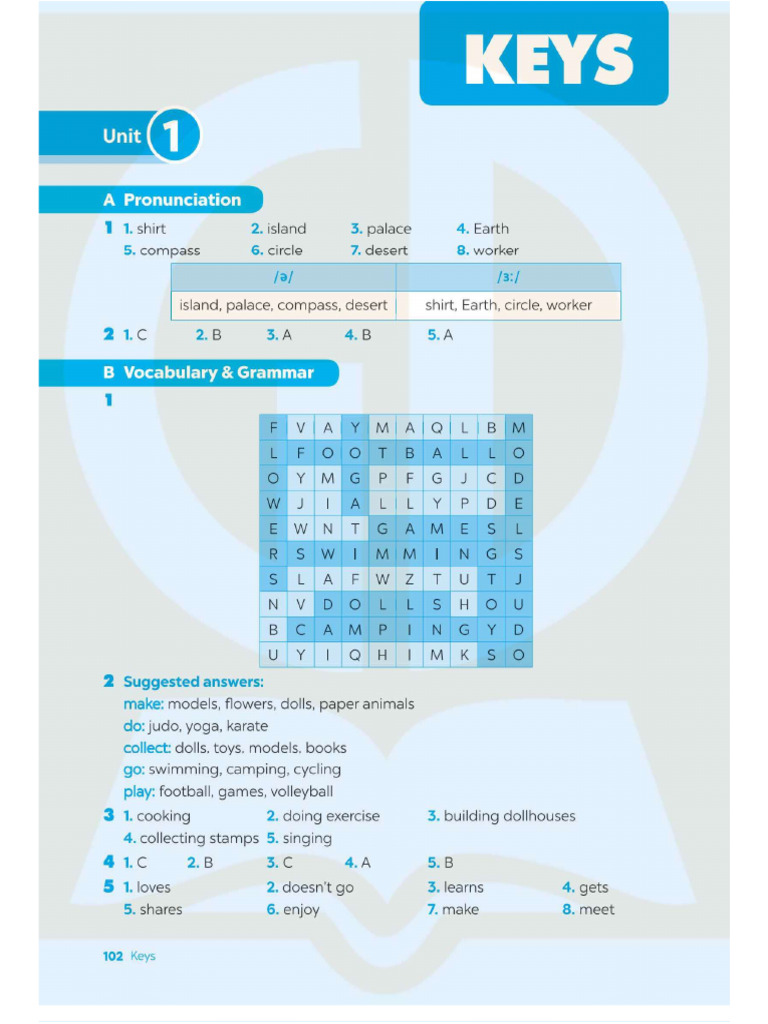 Đáp Án SBT Anh 7 | PDF