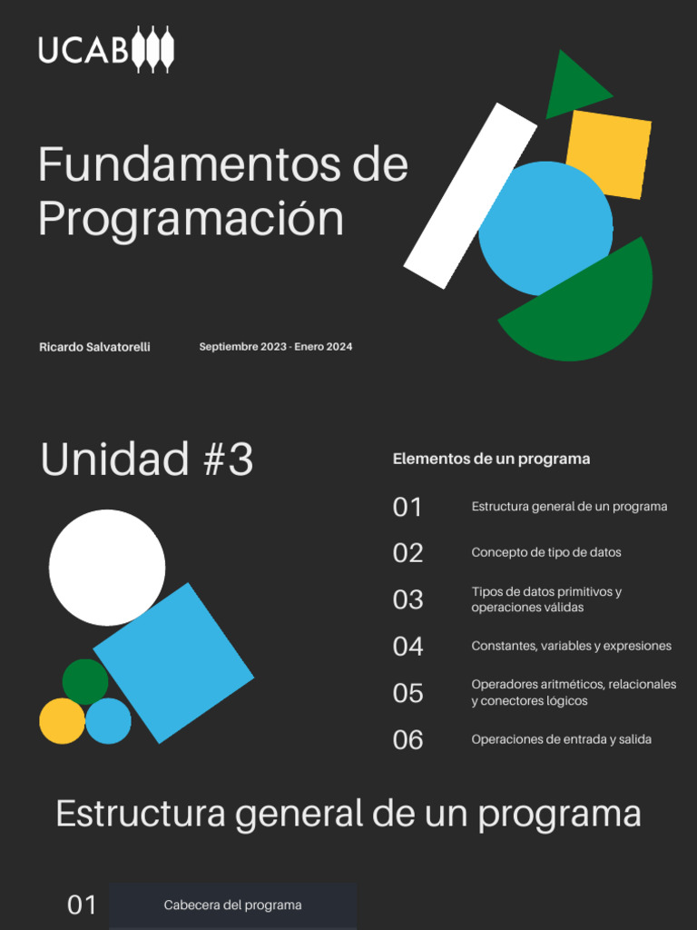 Unidad 3 (Fundamentos de Programación SEM202415) | PDF | Tipo de datos | Programa de computadora