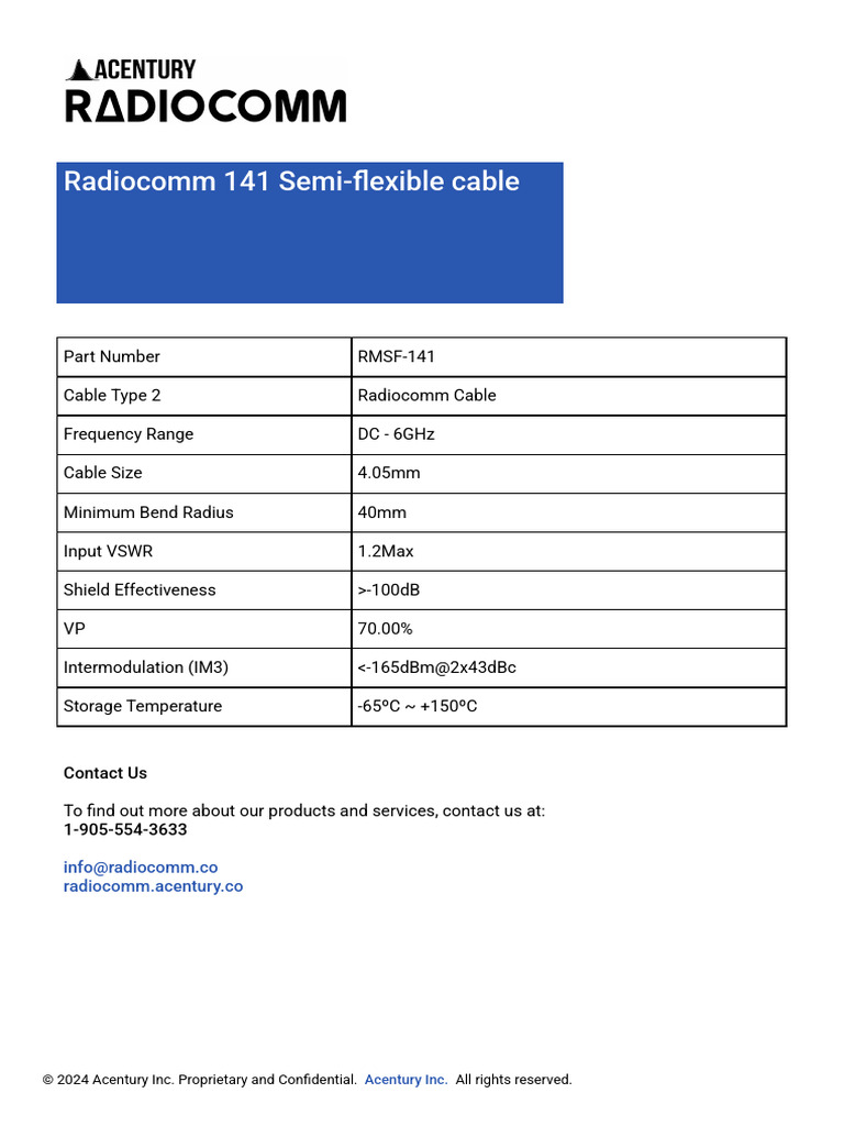 Semi-Flexible Cable Specs | PDF