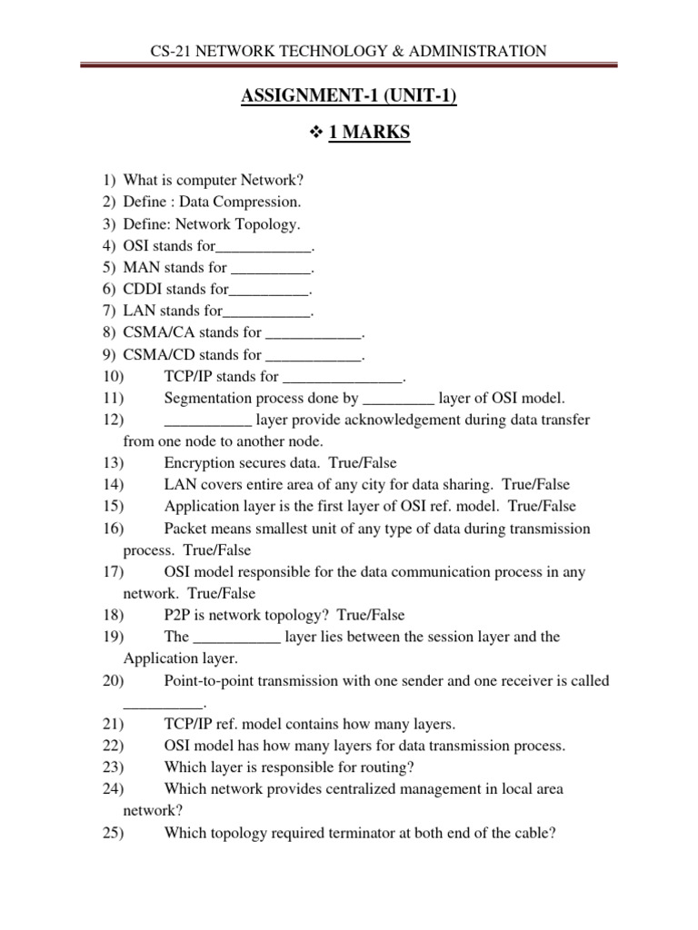 Networking Assignment 1 | Download Free PDF | Computer Network | Osi Model