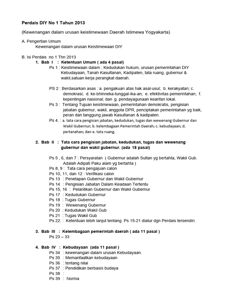 LCCM Perdais DIY No 1 Tahun 2013 | PDF