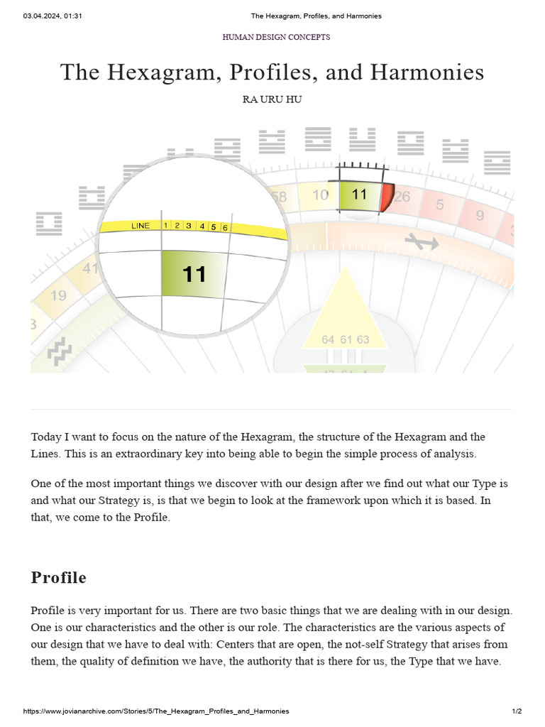 The Hexagram, Profiles, and Harmonies | PDF