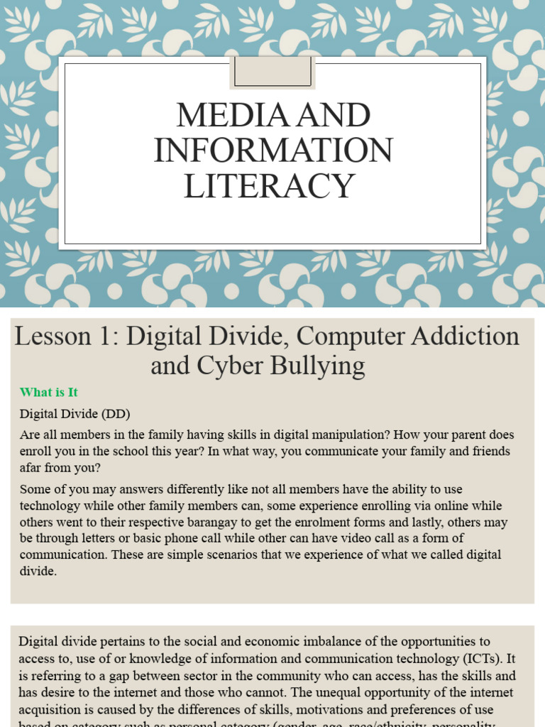 6 Media and Information Literacy | PDF | Cyberbullying | Bullying