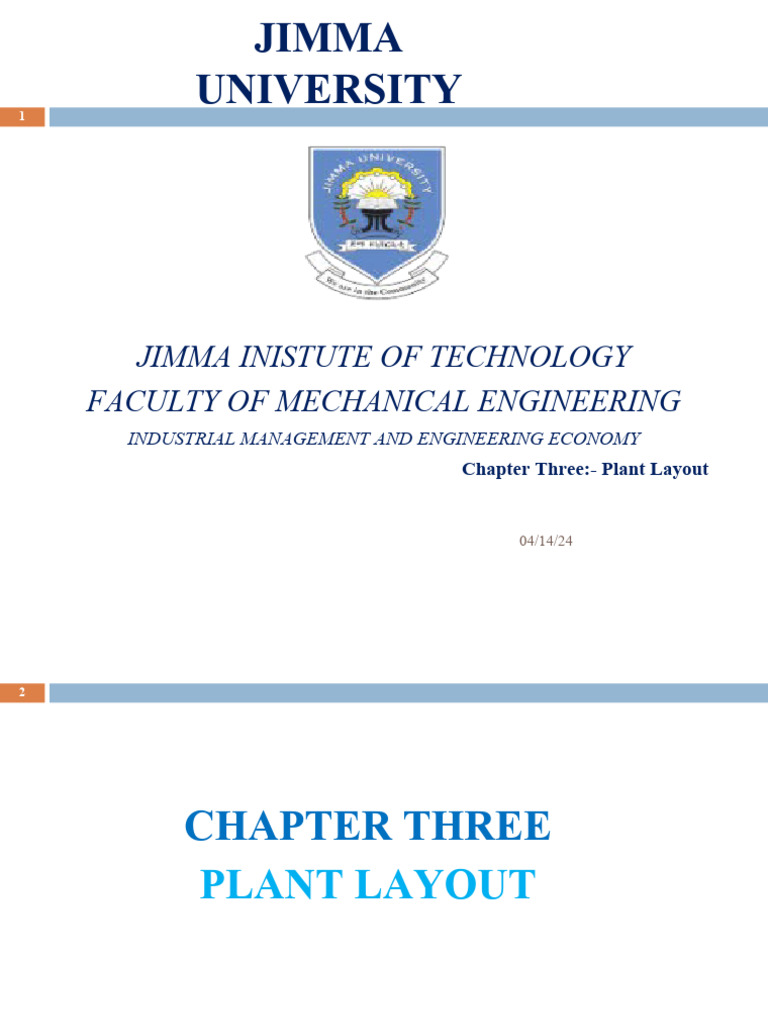 IMEE Ch3. Plant Layout | PDF | Inventory | Engineering