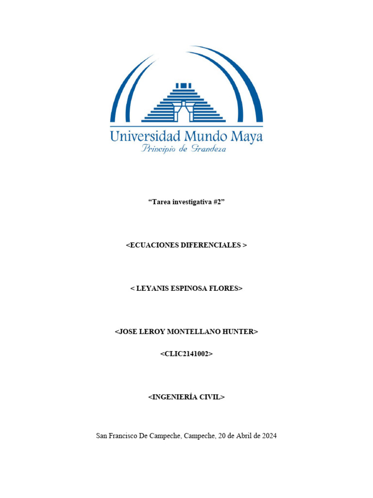 Ecuaciones Diferenciales Exactas | PDF | Ecuaciones | Ecuaciones diferenciales