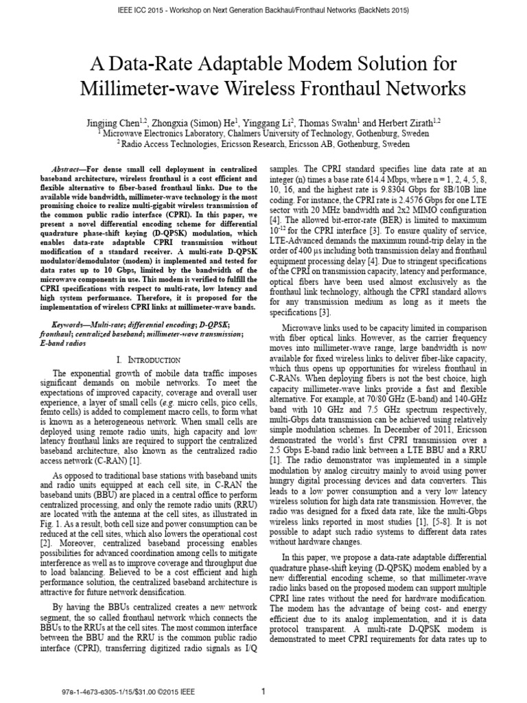 A Data-Rate Adaptable Modem Solution | PDF | Modulation | Bit Rate