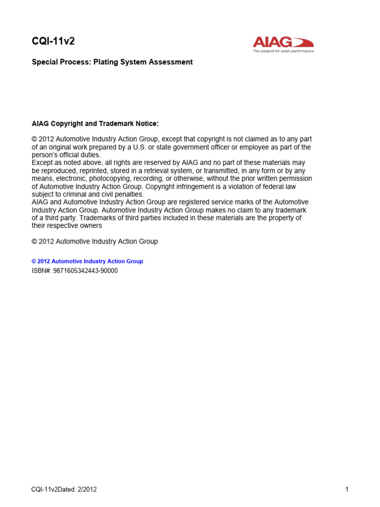 CQI-11 Proc Table | PDF | Specification (Technical Standard) | Audit