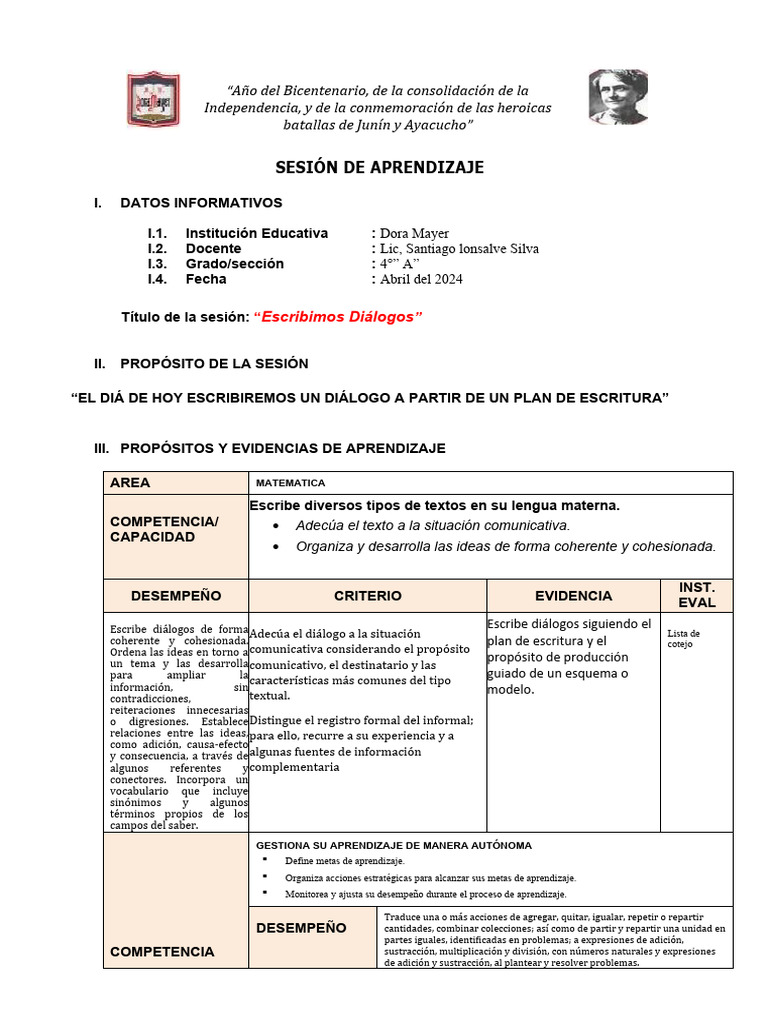 UA2 - S1 - COMUNICACION - SA9 - 4to Gdo - 2024 | PDF | Cognición