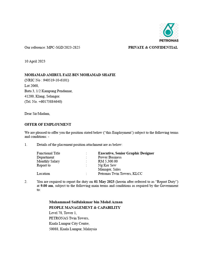 Offer Letter _MAF | PDF | Business Ethics | Economies