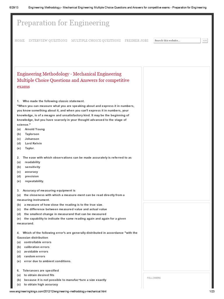 Engineering Methodology3 | PDF | Engineering Tolerance | Accuracy And Precision