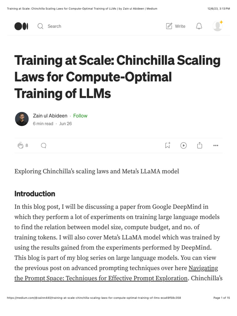 Training at Scale: Chinchilla Scaling Laws For Compute-Optimal Training ...