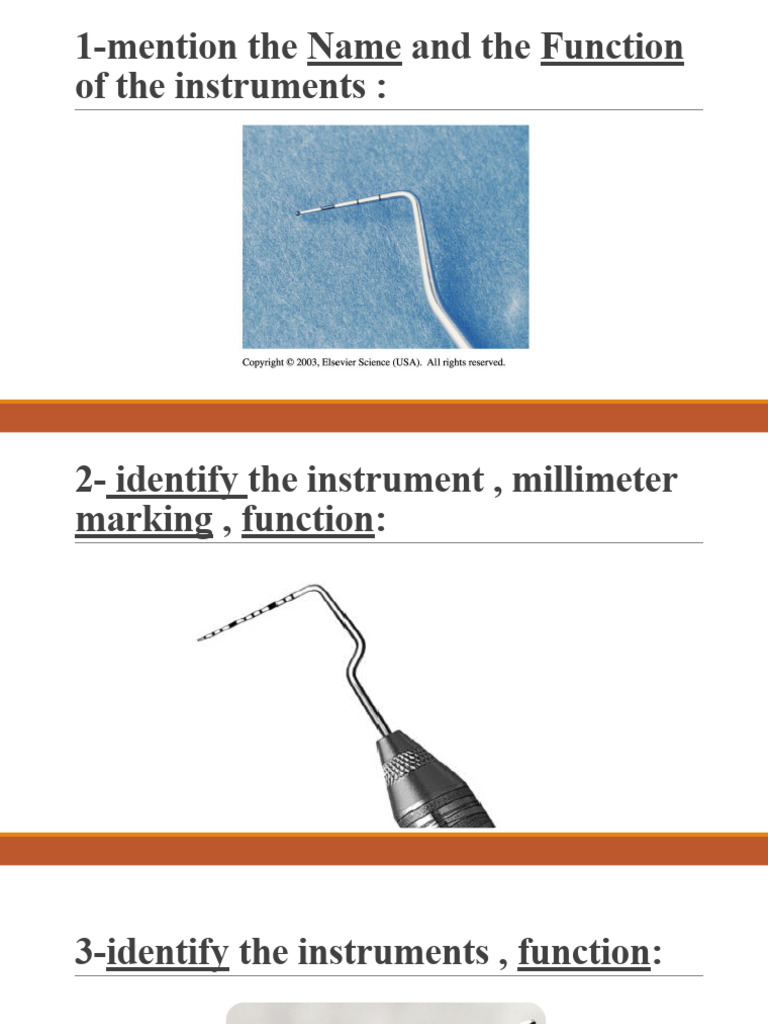 Dental Instrument Identification Guide | PDF
