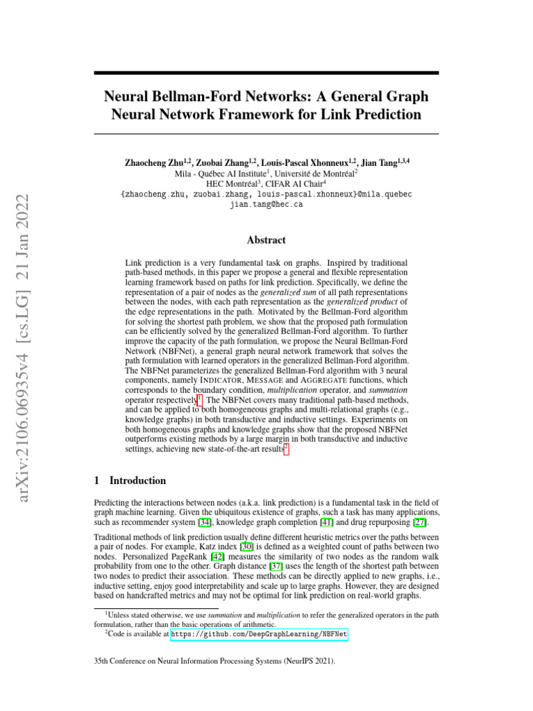 Neural Bellman-Ford Networks - A General Graph Neural Network Framework ... Neural Bellman-Ford Networks - A General Graph Neural Network Framework ...