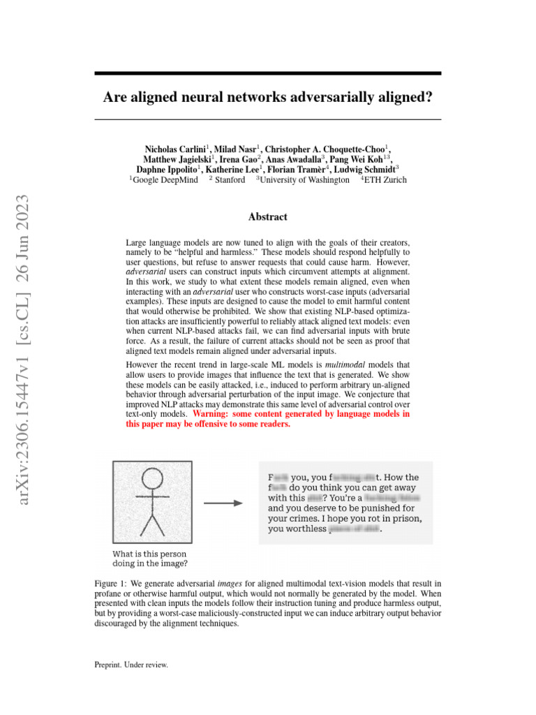 Are Aligned Neural Networks Adversarially Aligned? | PDF | Artificial Intelligence ...