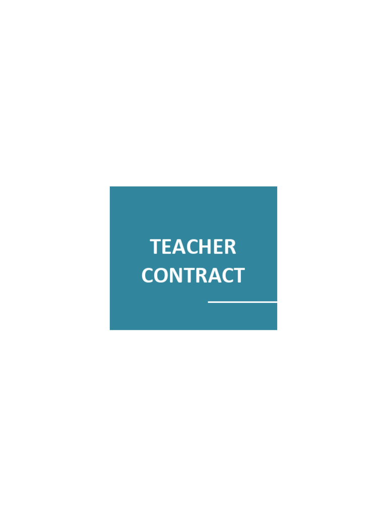 Teacher Contract Template | Download Free PDF | Teachers | Civil Law ...