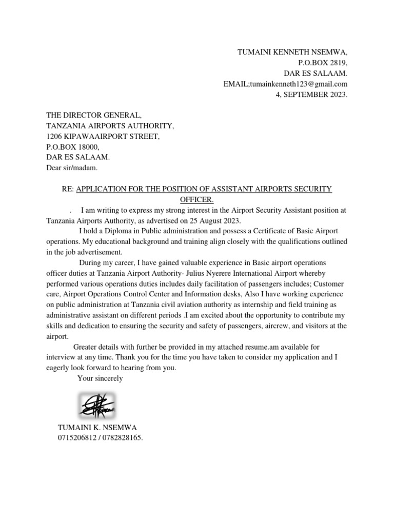 Airport Security Job Application | PDF