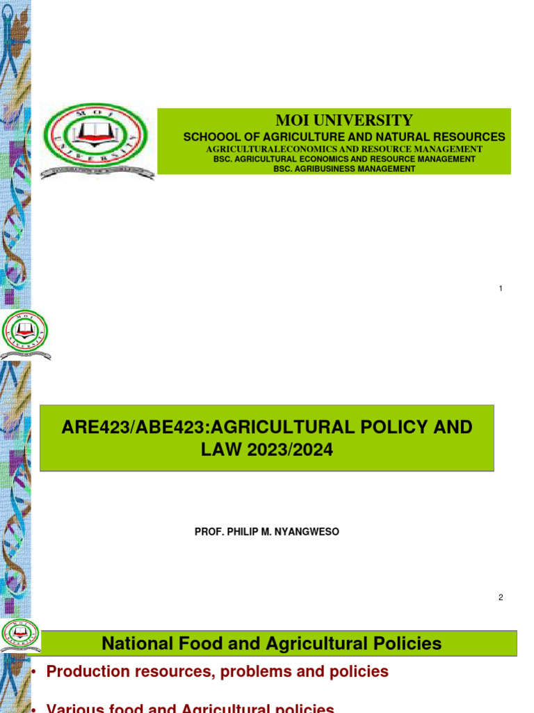 National Food and Agricultural Policies | PDF | Labour Economics ...