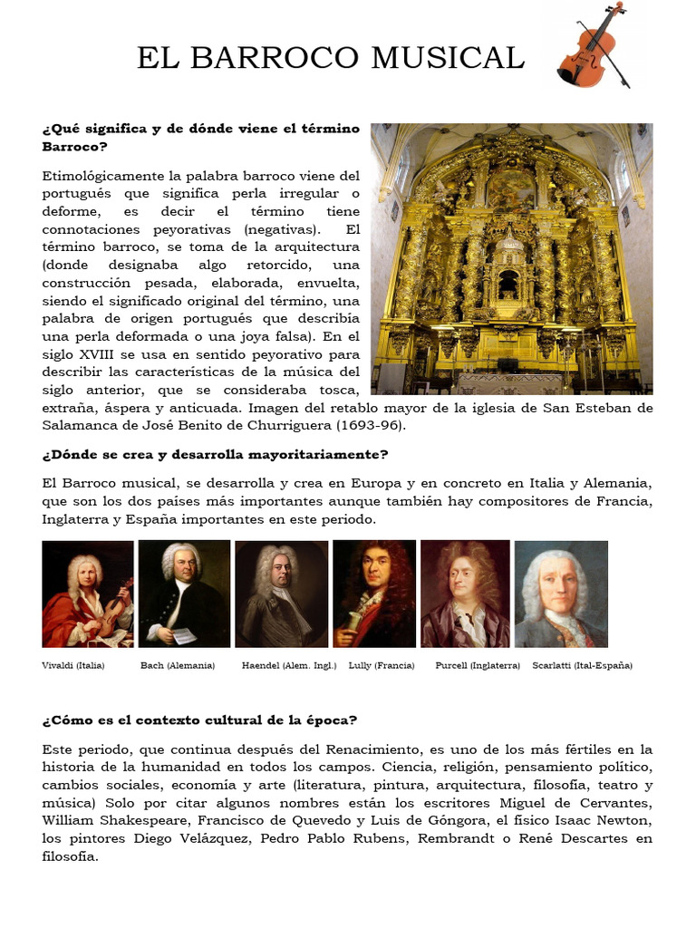EL BARROCO MUSICAL | PDF | Viola | Orquestas