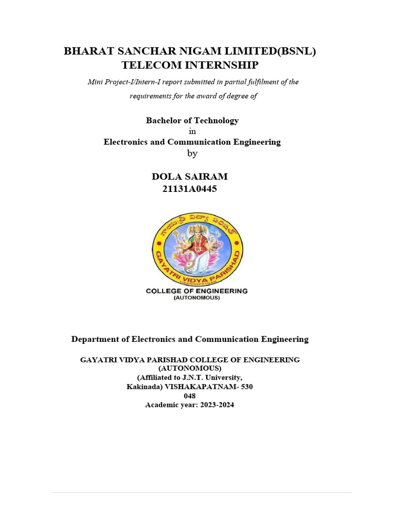 BSNL Report | Download Free PDF | Cellular Network | Computer Network