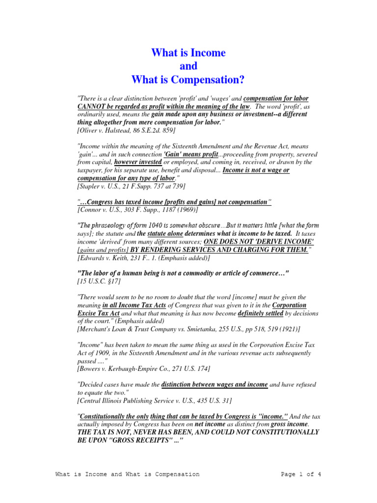 Understanding Income vs. Compensation | PDF | Tax Deduction | United ...