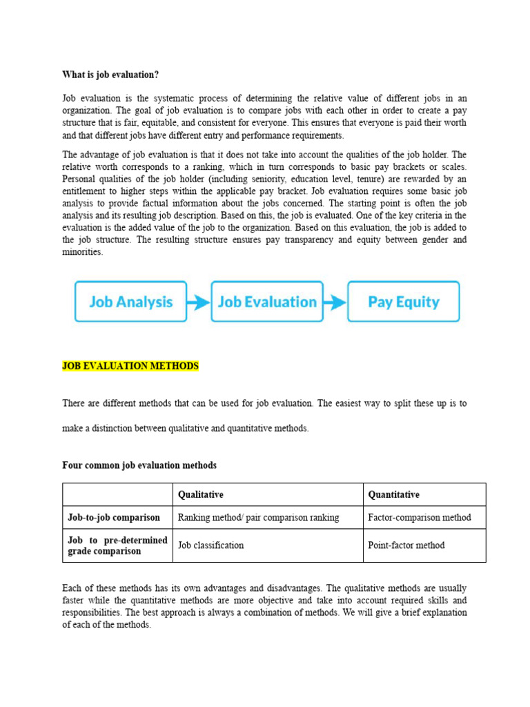 What Is Job Evaluation | PDF | Recruitment | Human Resources